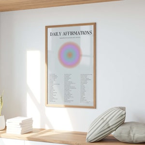 Positive Affirmations Wall Art, Daily Affirmation Poster, Words of ...