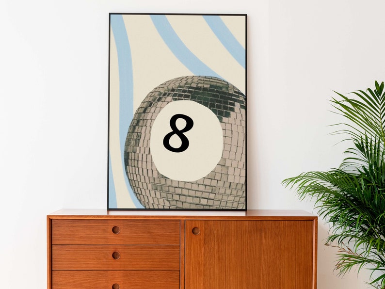 8 Ball Disco Ball Print: Retro Trendy Wall Art (digital Download) - Etsy