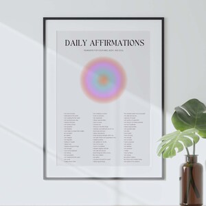 Positive Affirmations Wall Art, Daily Affirmation Poster, Words of ...