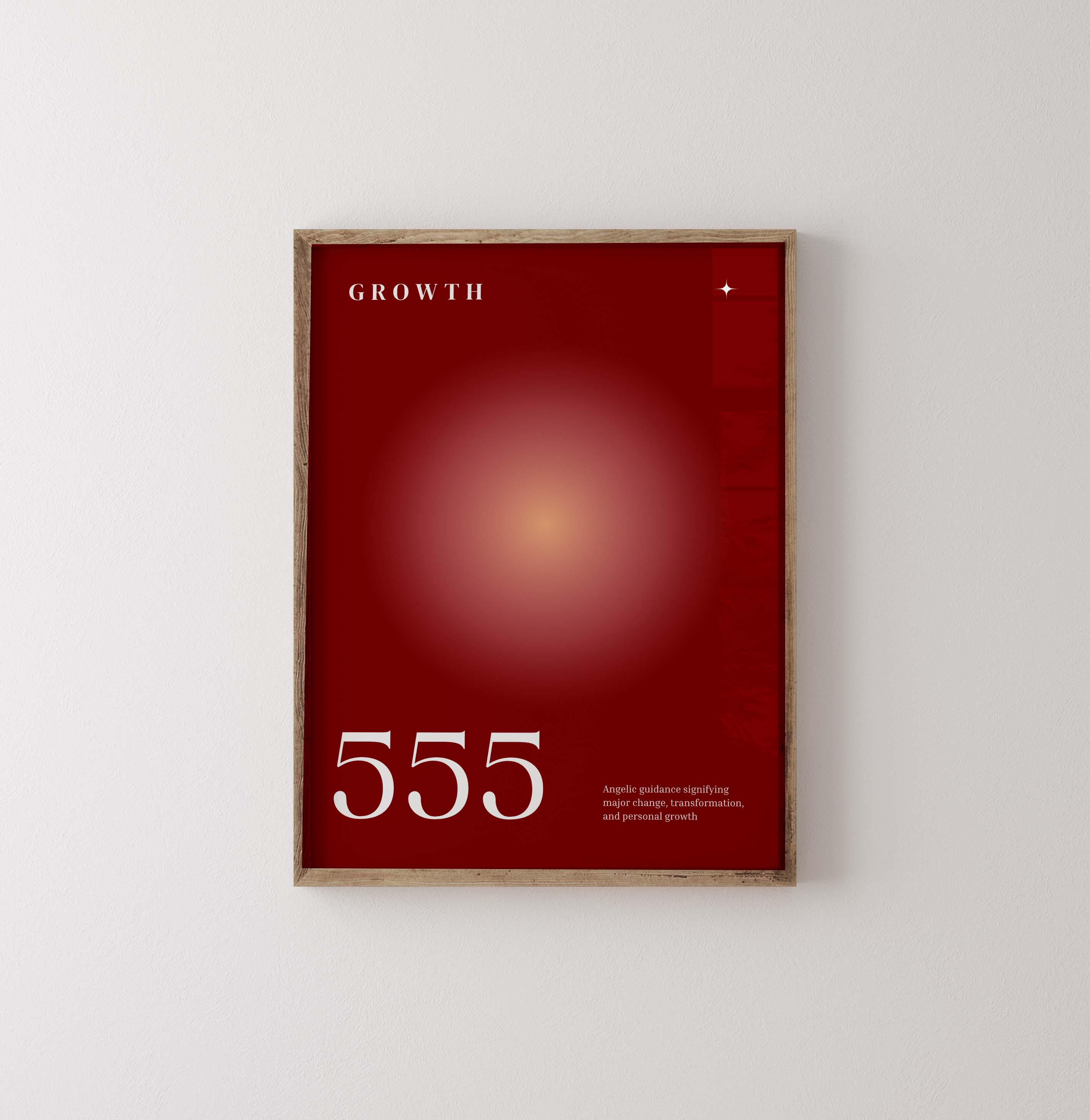 555 Angel Number Gradient Poster: Aura Aesthetic Wall Art (digital ...
