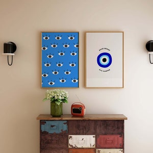 Set of 2 Retro Spiritual Poster, Evil Eye Print, Digital Download ...
