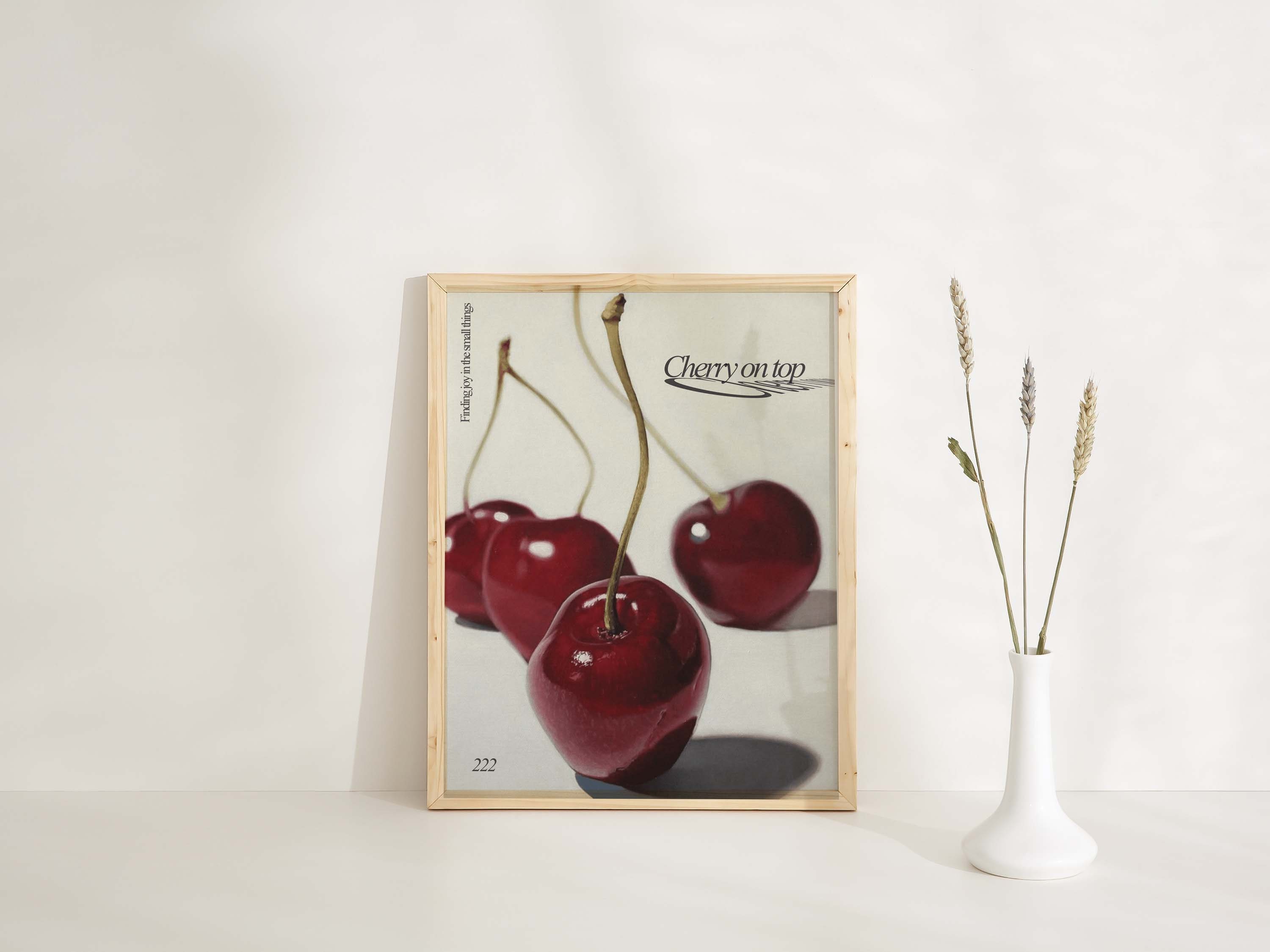 Cherry on Top Aesthetic Type Poster, Digital Download Trendy Wall Art ...