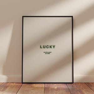 Lucky Affirmation Poster: Green Retro Typography (digital Download) - Etsy