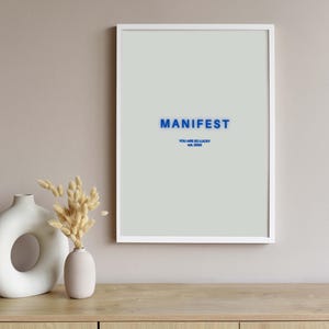 MANIFEST Blue Typography You Are so Lucky Poster | Trendy Affirmation ...