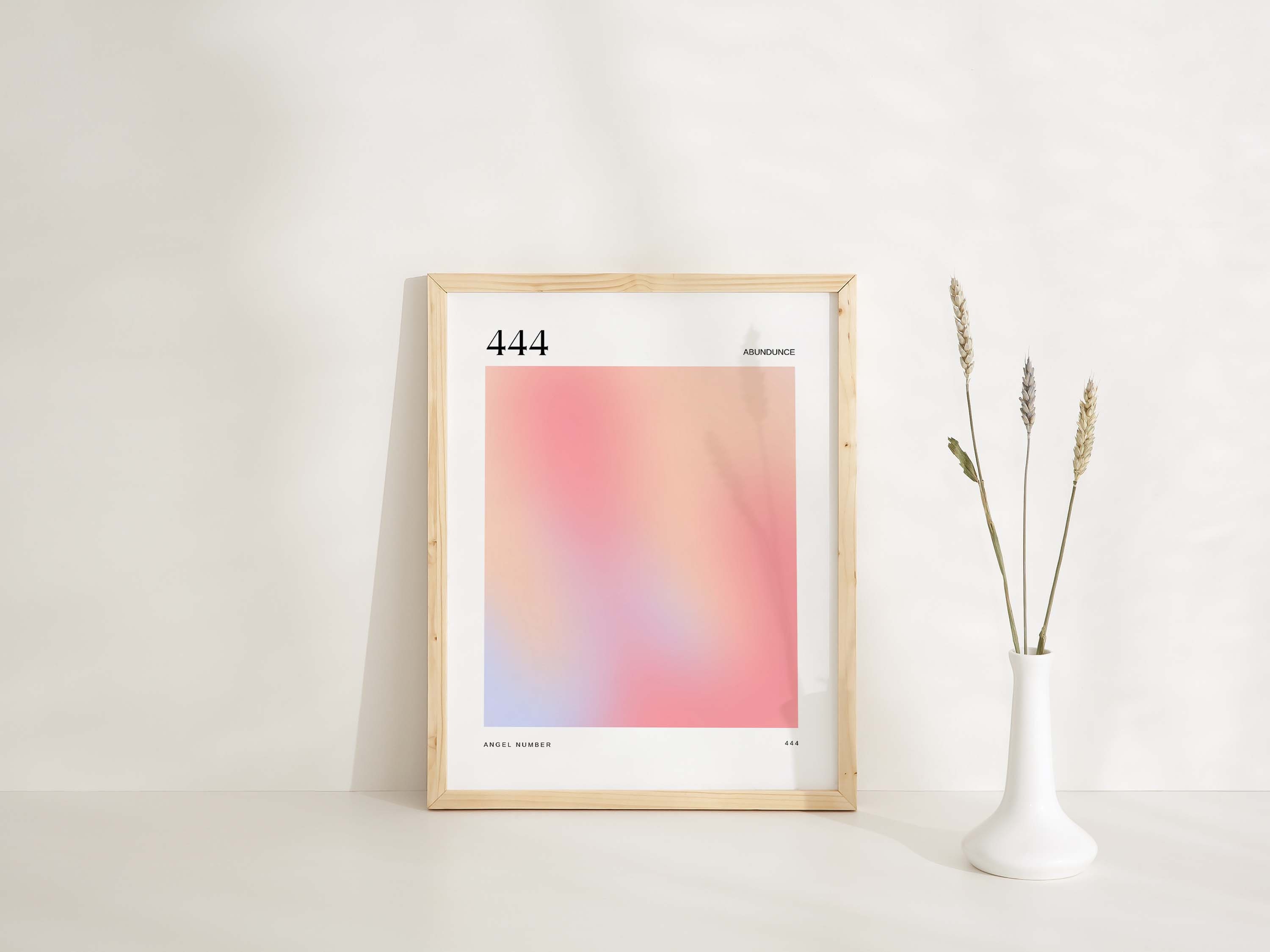 444 Angel Number Digital Download Print, Angel Number Poster, Aura ...