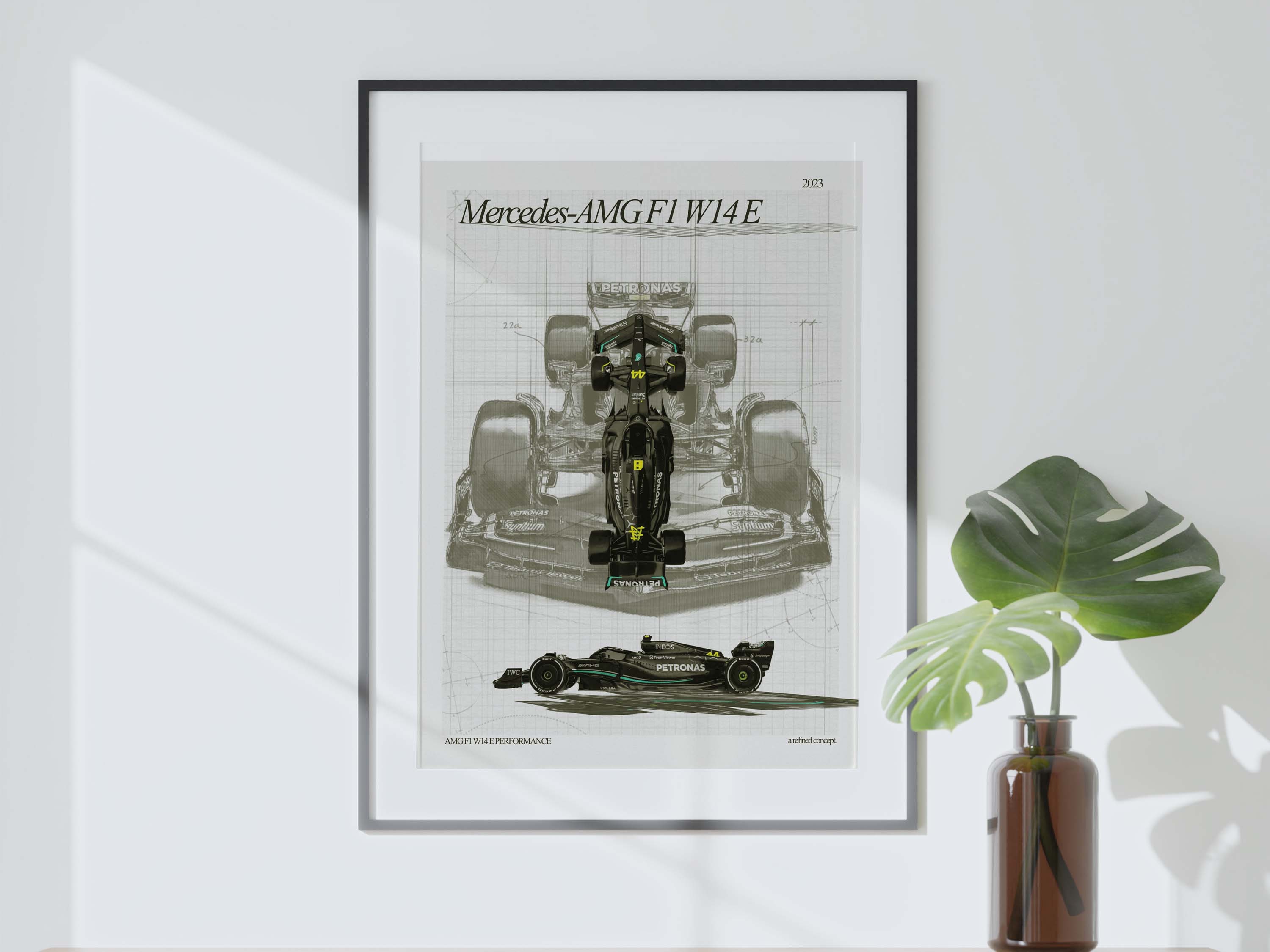 Formula One Mercedes AMG F1 W14E Poster Digital Download Formula 1 Race ...