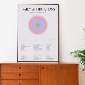 Positive Affirmations Wall Art, Daily Affirmation Poster, Words of ...
