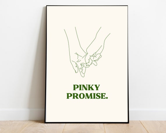 Pinky Promise Wall Art Digital Download Green Line Minimal - Etsy