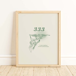 333 Aesthetic Angel Number Poster, Digital Download Print, Trendy ...