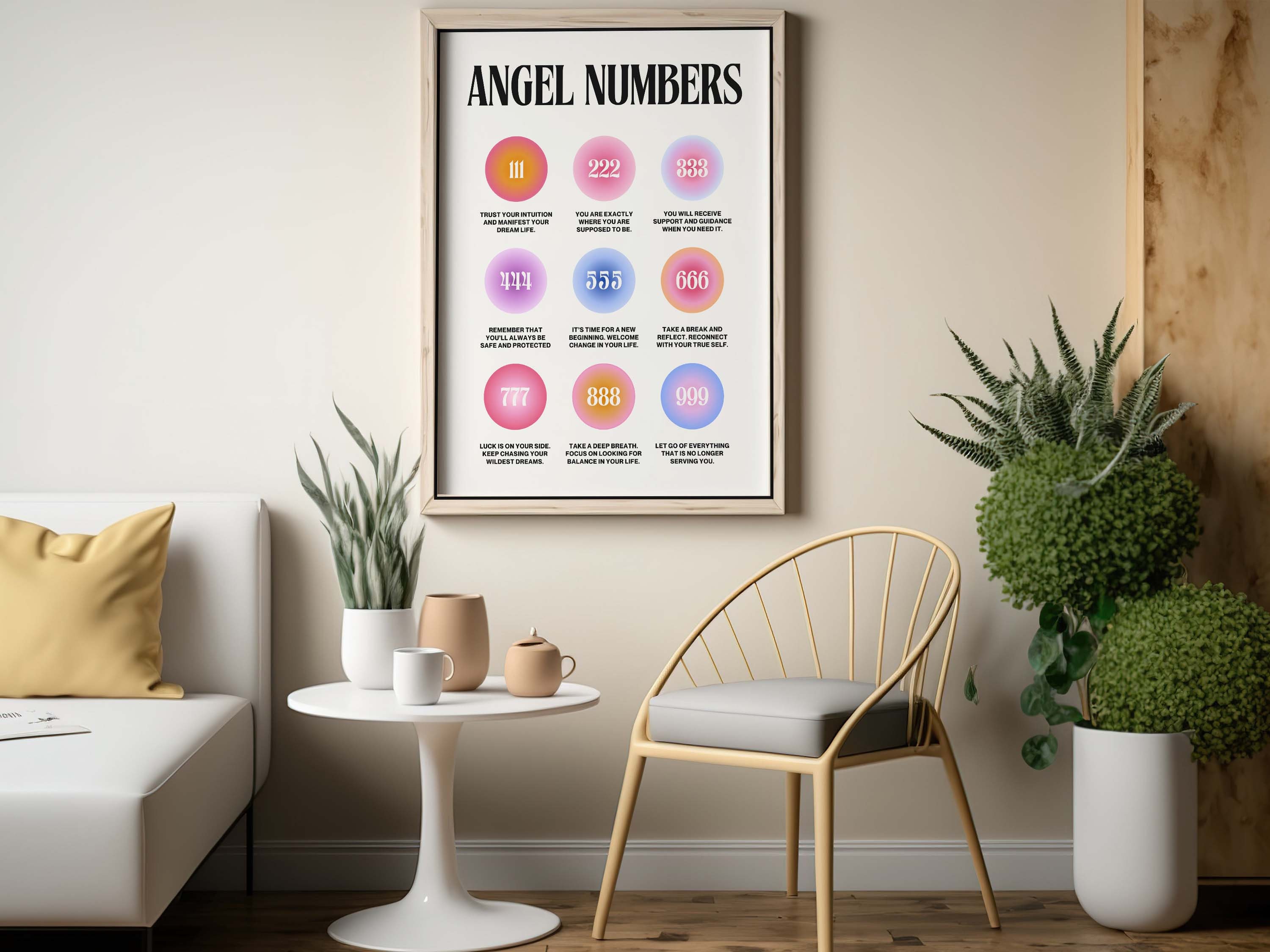 Aura Aesthetic Angel Number Poster Digital Download 111, 222, 333, 444 ...
