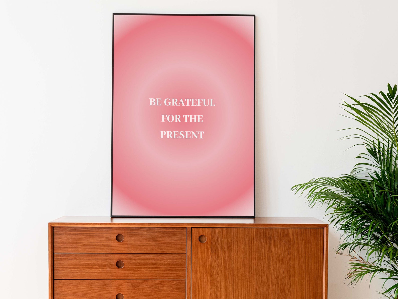 Be Grateful for the Present Poster, Digital Download, Purple and Pink ...