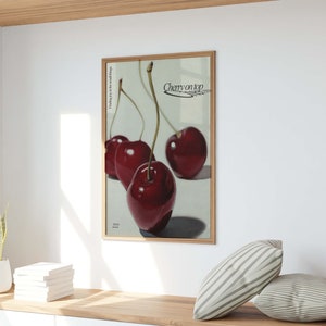 Cherry on Top Aesthetic Type Poster, Digital Download Trendy Wall Art ...