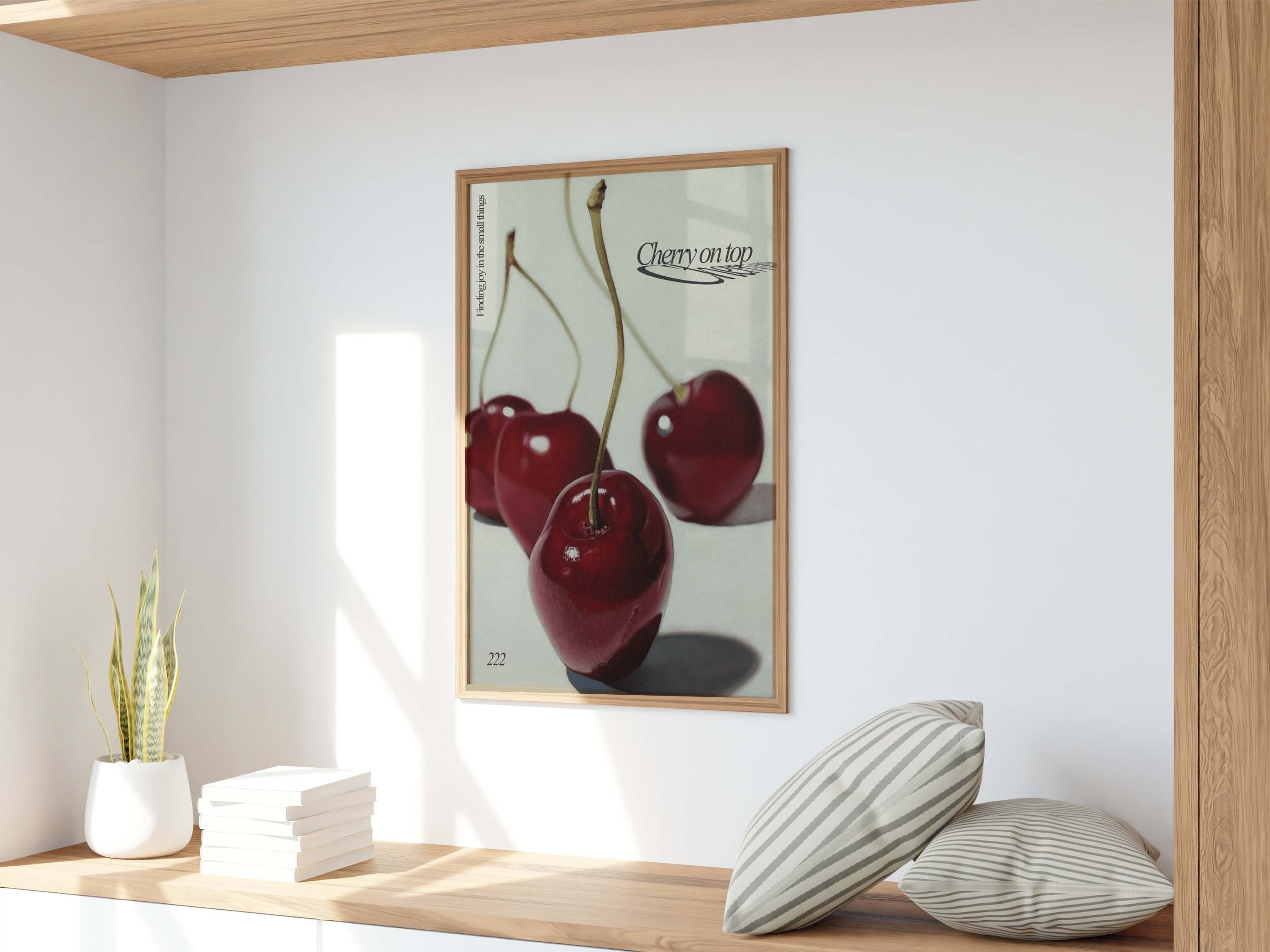 Cherry on Top Aesthetic Type Poster, Digital Download Trendy Wall Art ...