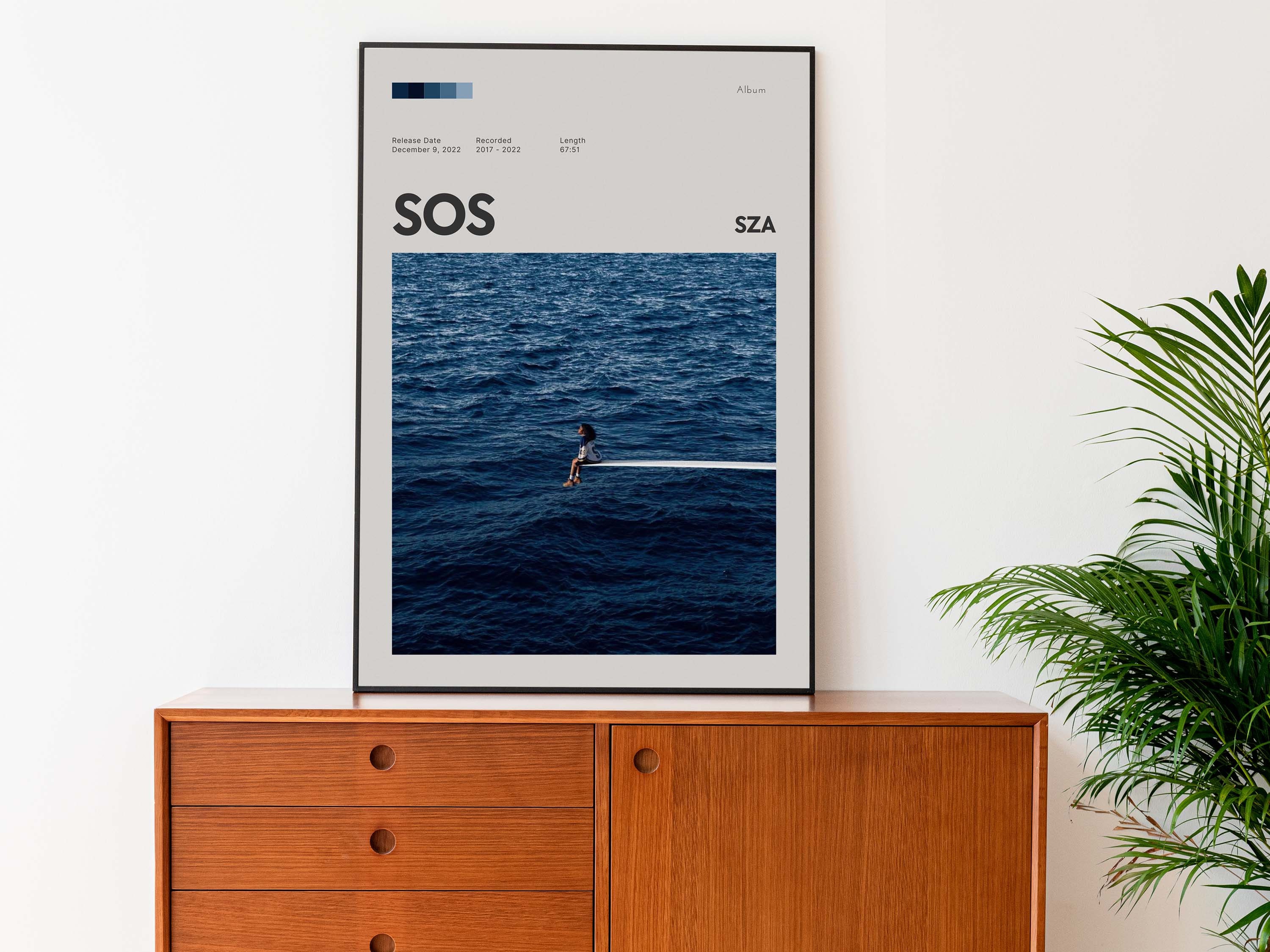SZA SOS Album Art Poster Home Decor Wall Art Album Cover Art - Etsy
