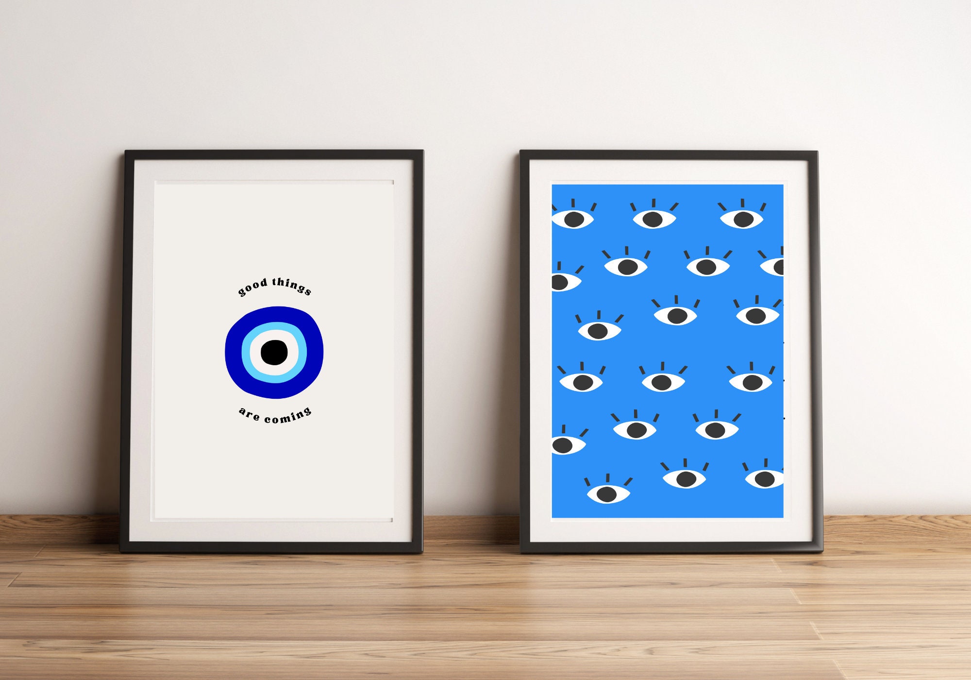 Set of 2 Retro Spiritual Poster, Evil Eye Print, Digital Download ...