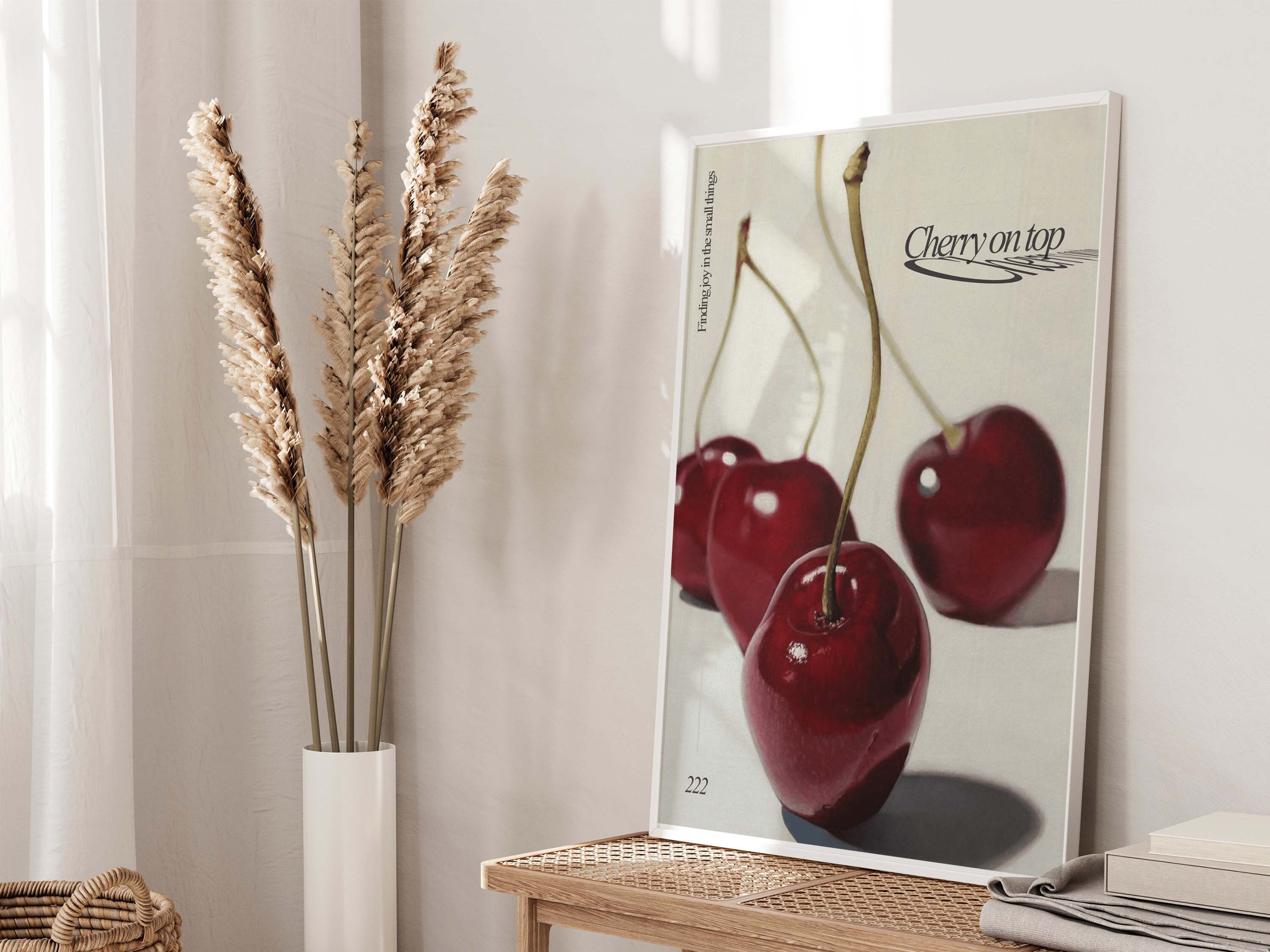 Cherry on Top Aesthetic Type Poster, Digital Download Trendy Wall Art ...