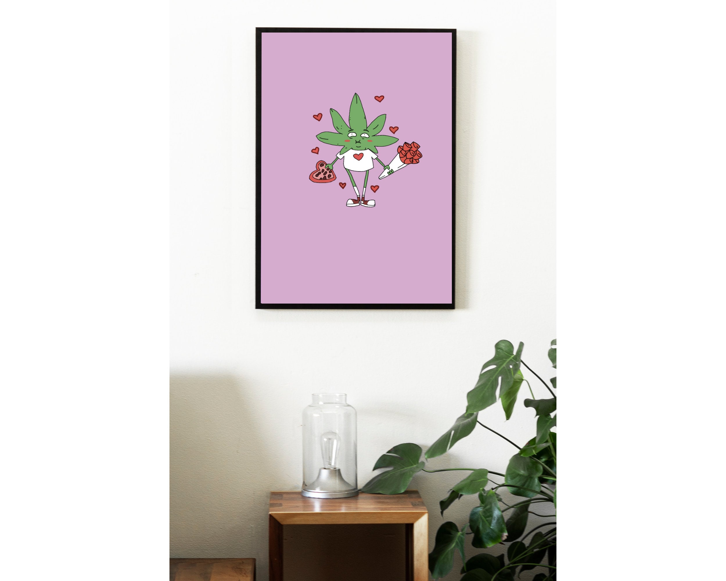 Weed Art Poster, Marijuana Poster Print, Cannabis Art Cartoon, Stoner ...