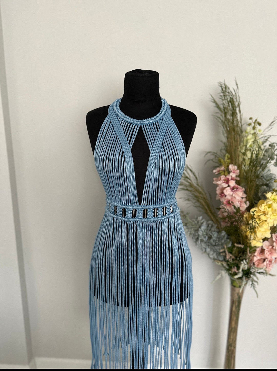 Macrame Dress Olympos, Handmade Dress, Festival Costume, Party Dress ...