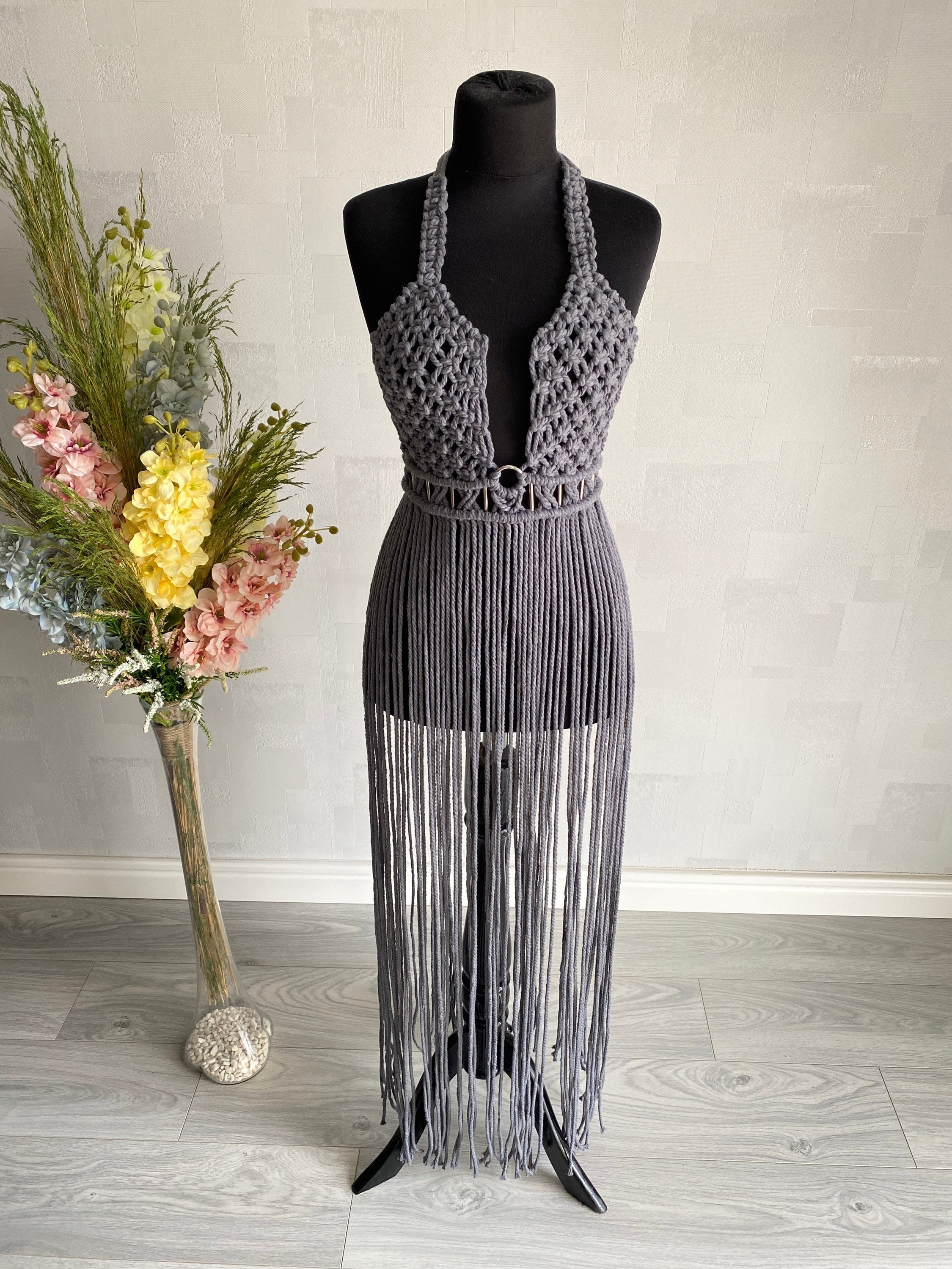 Macrame Dress Lykia, Handmade Dress, Festival Costume, Party Dress ...