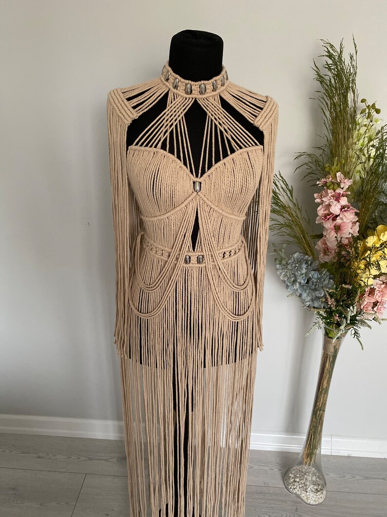 Macrame Dress Artemis, Handmade Dress, Festival Costume, Party Dress ...