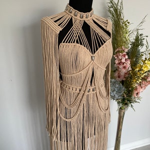 Macrame Dress Artemis, Handmade Dress, Festival Costume, Party Dress ...