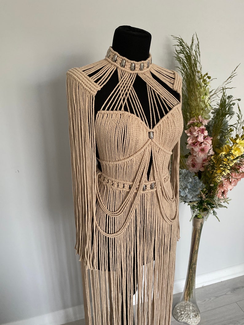 Macrame Dress Artemis, Handmade Dress, Festival Costume, Party Dress ...