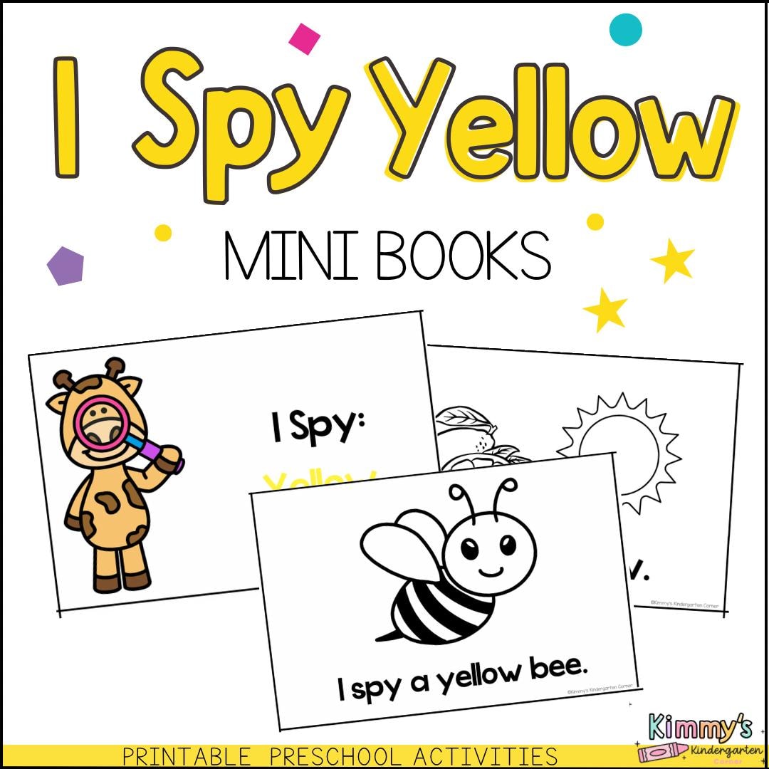 I Spy Yellow Emergent Reader – Printable Mini Book Preschool Color Book ...