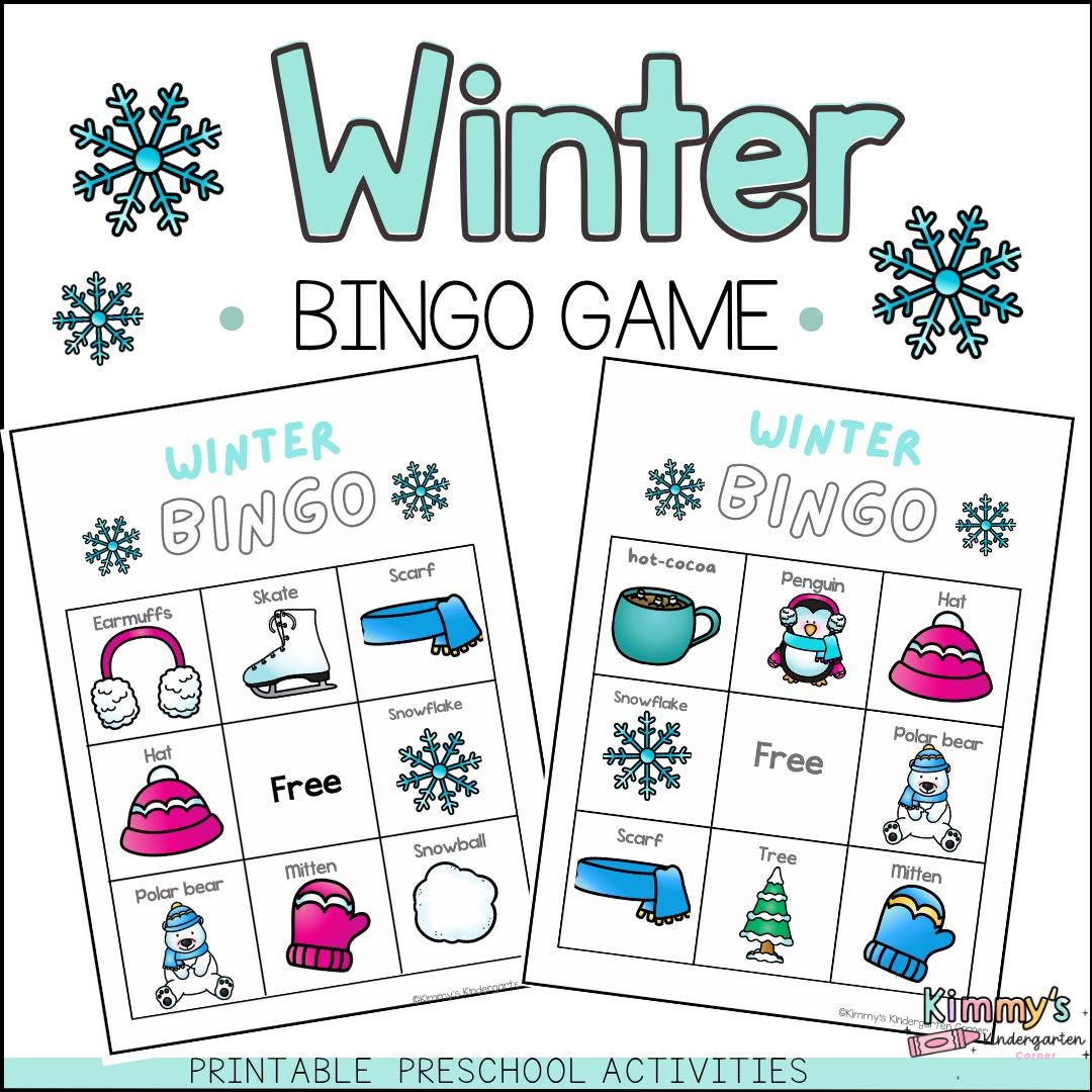 Winter Bingo Game for Kids | Classroom Party Activity (printable) - Etsy