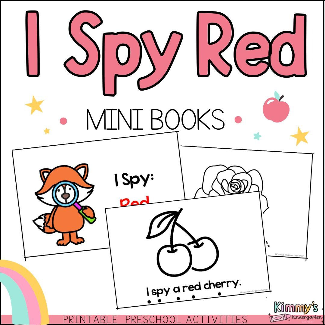 I Spy Red Emergent Reader: Printable Mini Book for Early Literacy (PDF ...