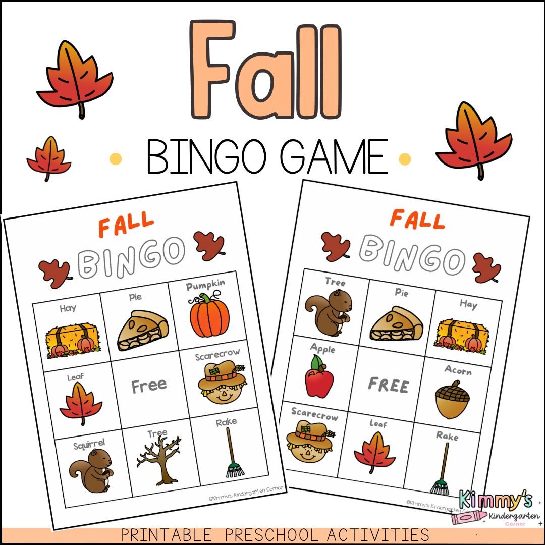 Fall Bingo for Kids | Printable Autumn Game for Preschool ...