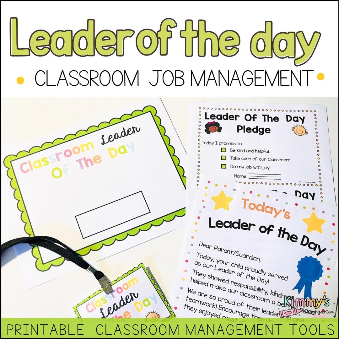 Leader of the Day Bundle | Editable Classroom Helper Job Kit for ...
