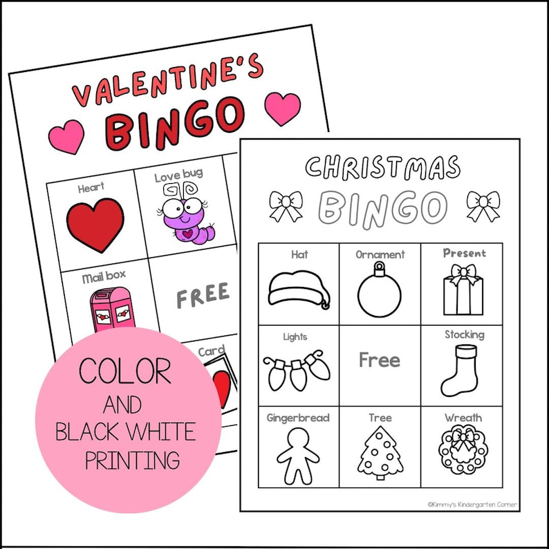 Valentine’s Day Bingo Game for Kids | Printable Classroom Activity ...