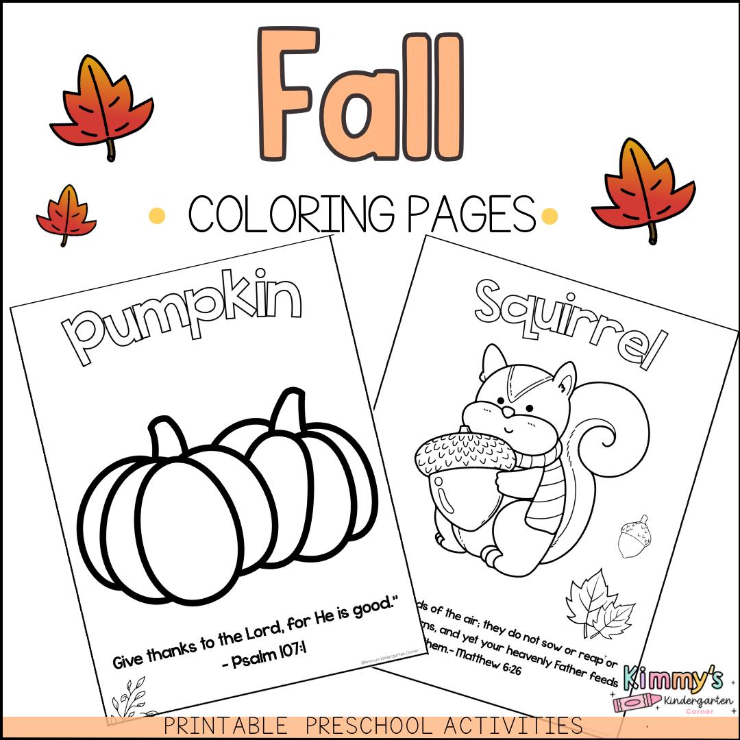 Christian Fall Coloring Pages: Autumn Thanksgiving Bible Verses ...