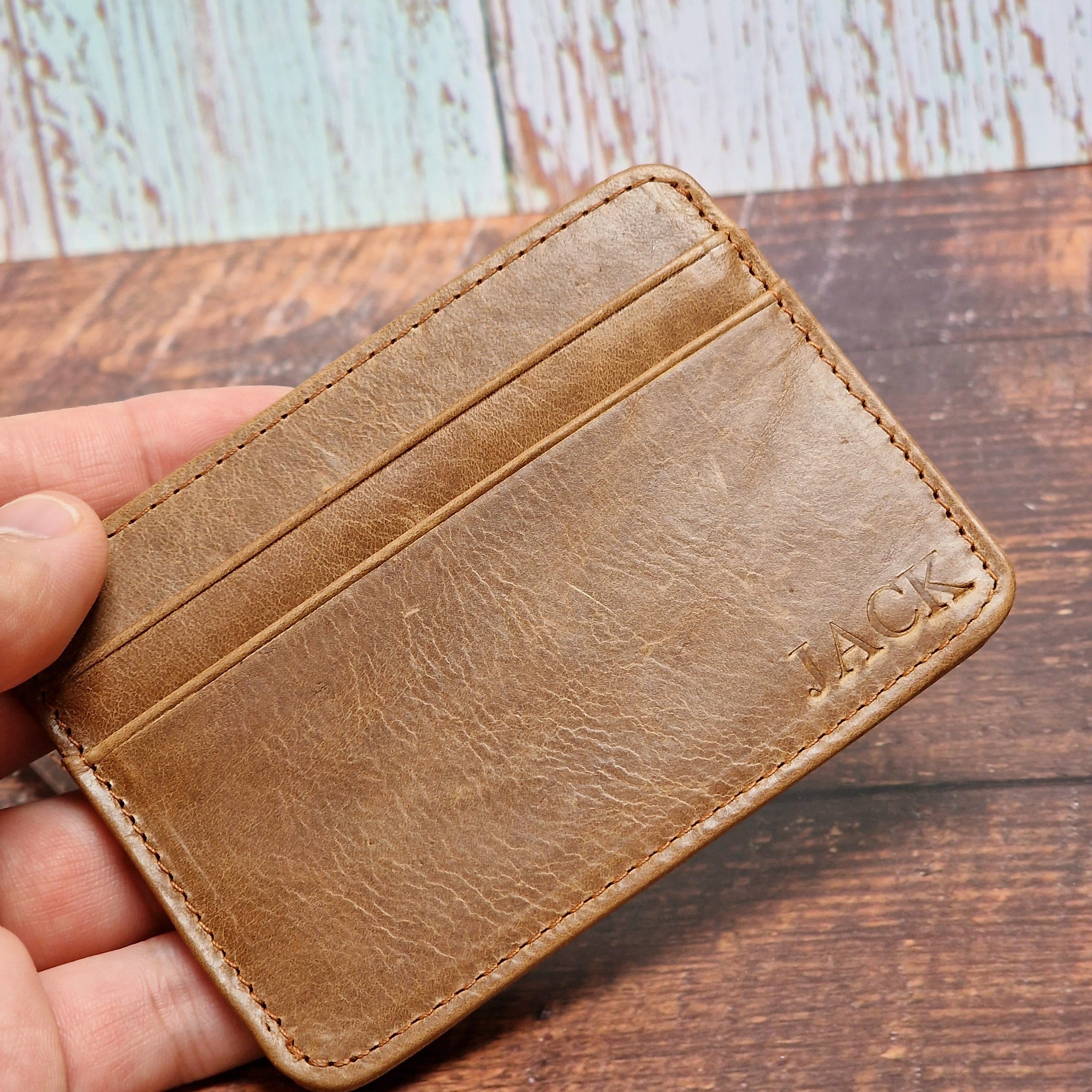 Leather Card Holder, for Men's Slim Card Holder, Personalised Card ...
