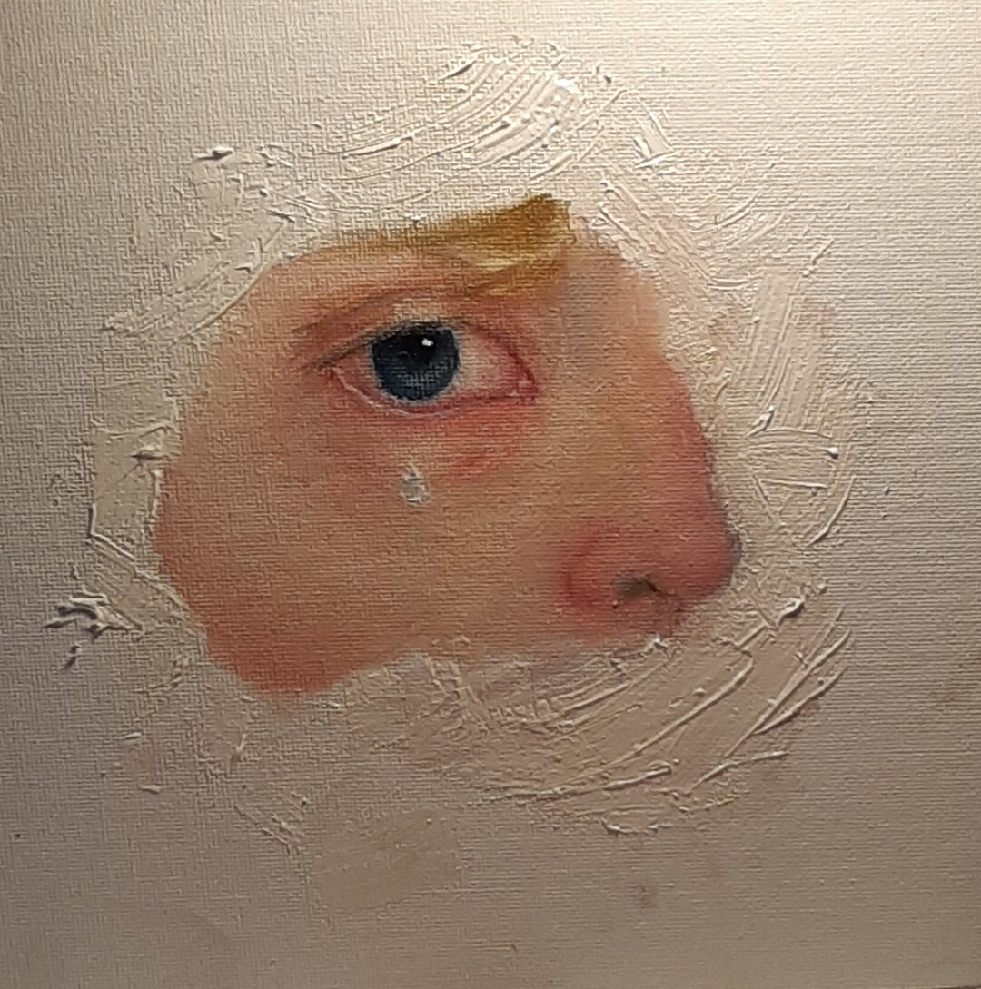 Oil Painting Eye Sad Tears Realistic Art - Etsy