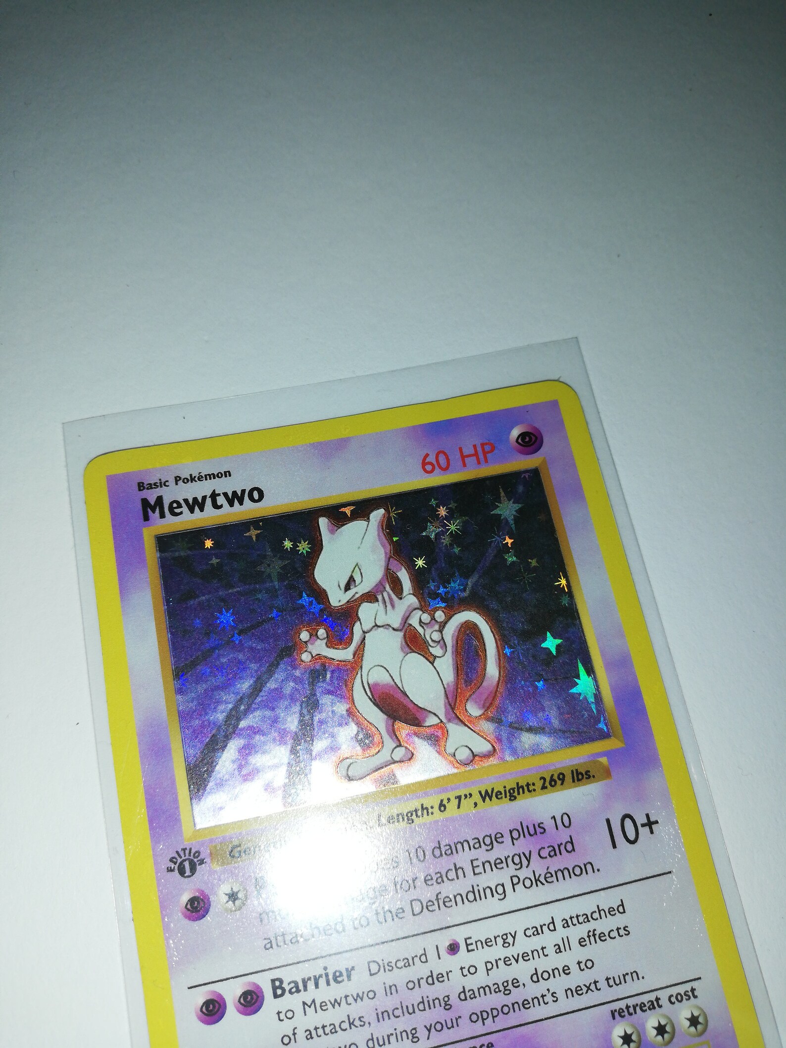 Holo Mewtwo 10/102 First Edition of Base Set proxy with real | Etsy
