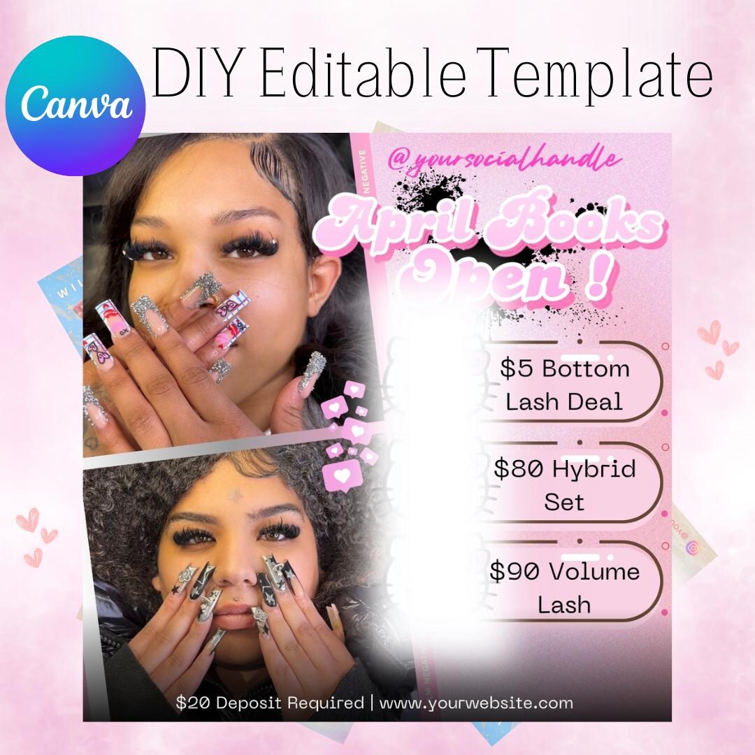 HAL0 Kittei- Kawaii Pink Girly Flyer Lash Tech Hair Stylist Nail Tech ...