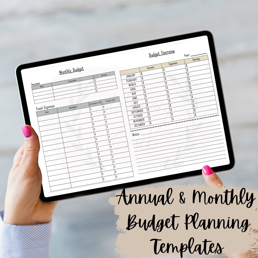 Digital and Printable Life Planner Templates (monthly & Annual Budget ...