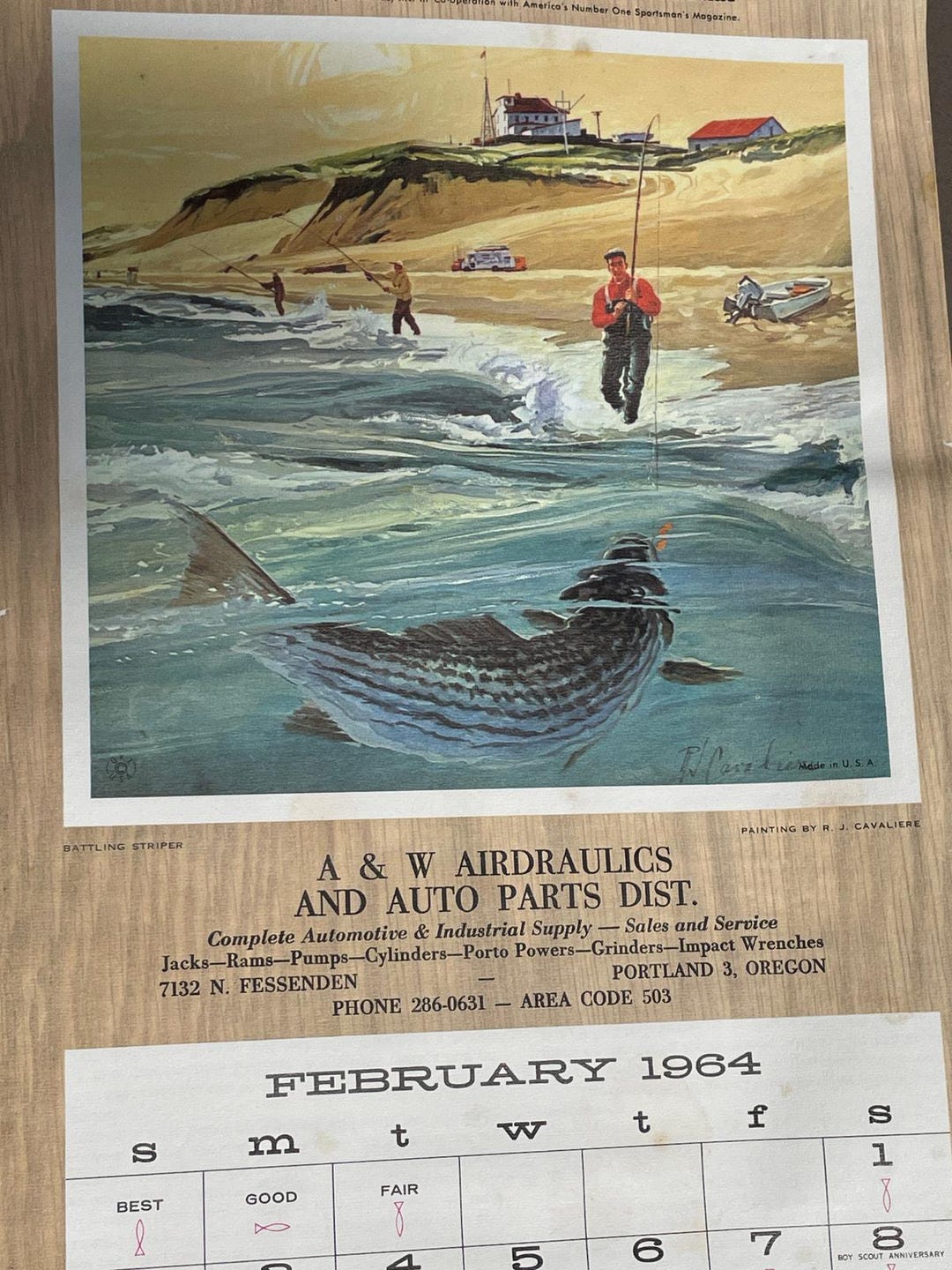 Vintage 1964 Field and Stream Calendar - Etsy