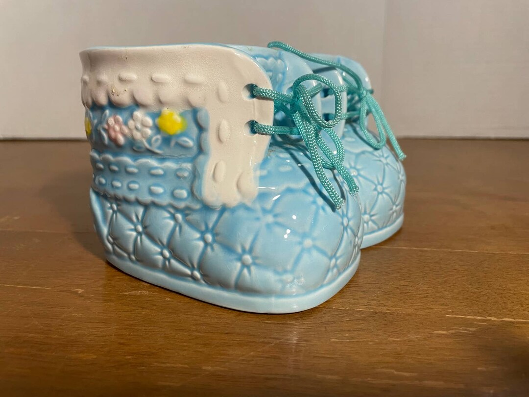 Vintage MCM Blue Baby Booties Ceramic Planter LBK Taiwan - Etsy