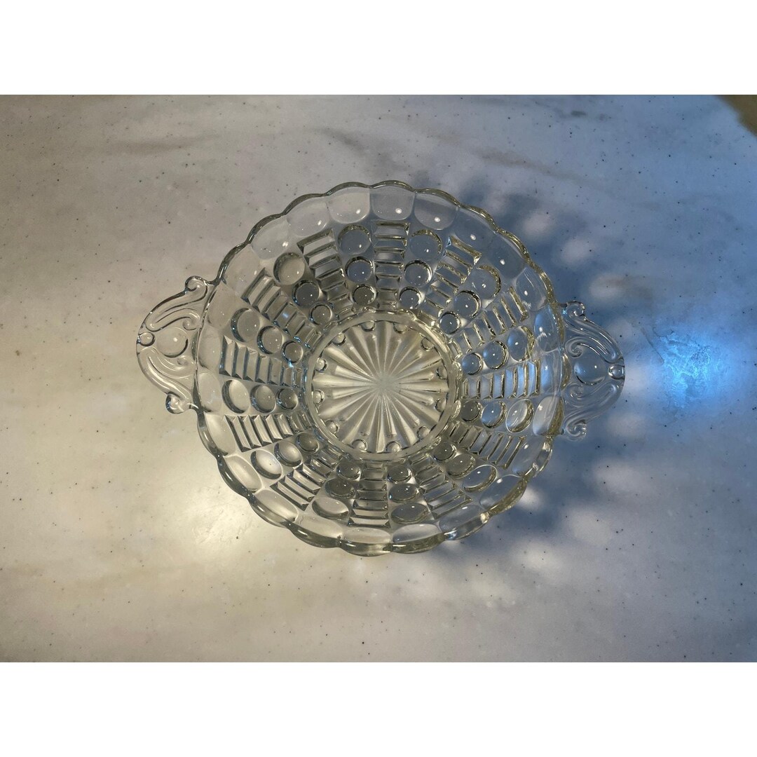 Vintage Indiana Glass Mayflower Pattern Double Handled Candy Dish - Etsy