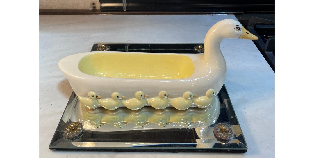 Vintage Fitz and Floyd Inspired Duck and Ducklings Ceramic Cracker ...