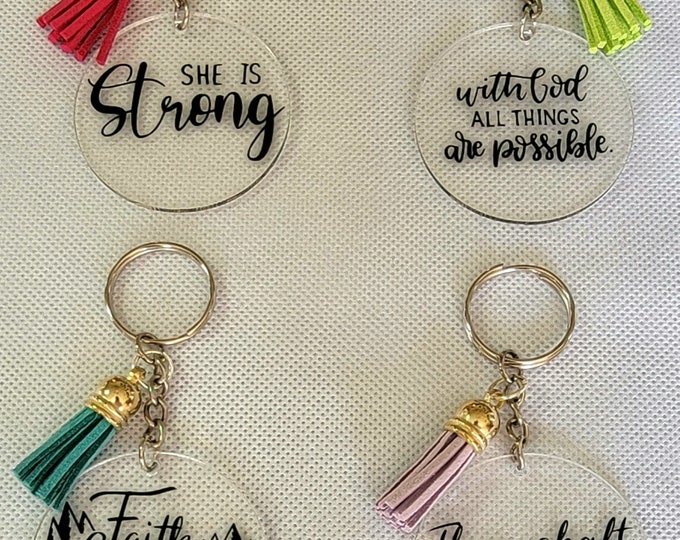 Cute Acrylic Keychains With Coordinating Tassle. - Etsy