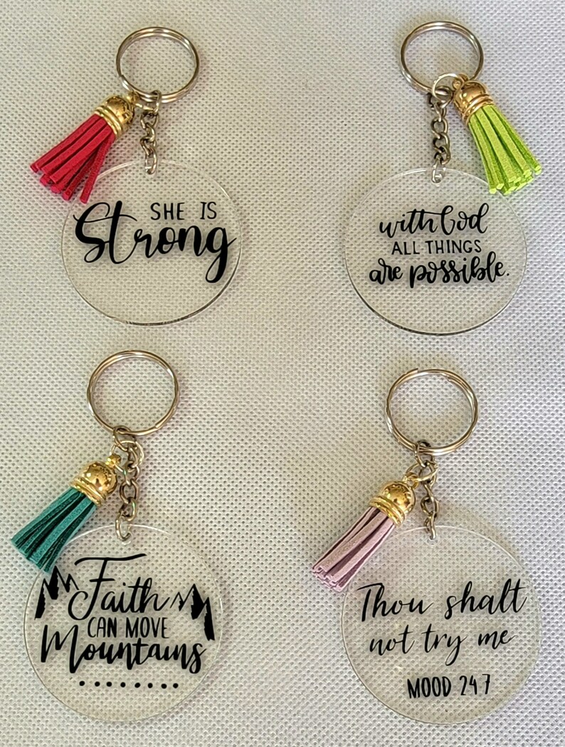 Cute Acrylic Keychains With Coordinating Tassle. - Etsy