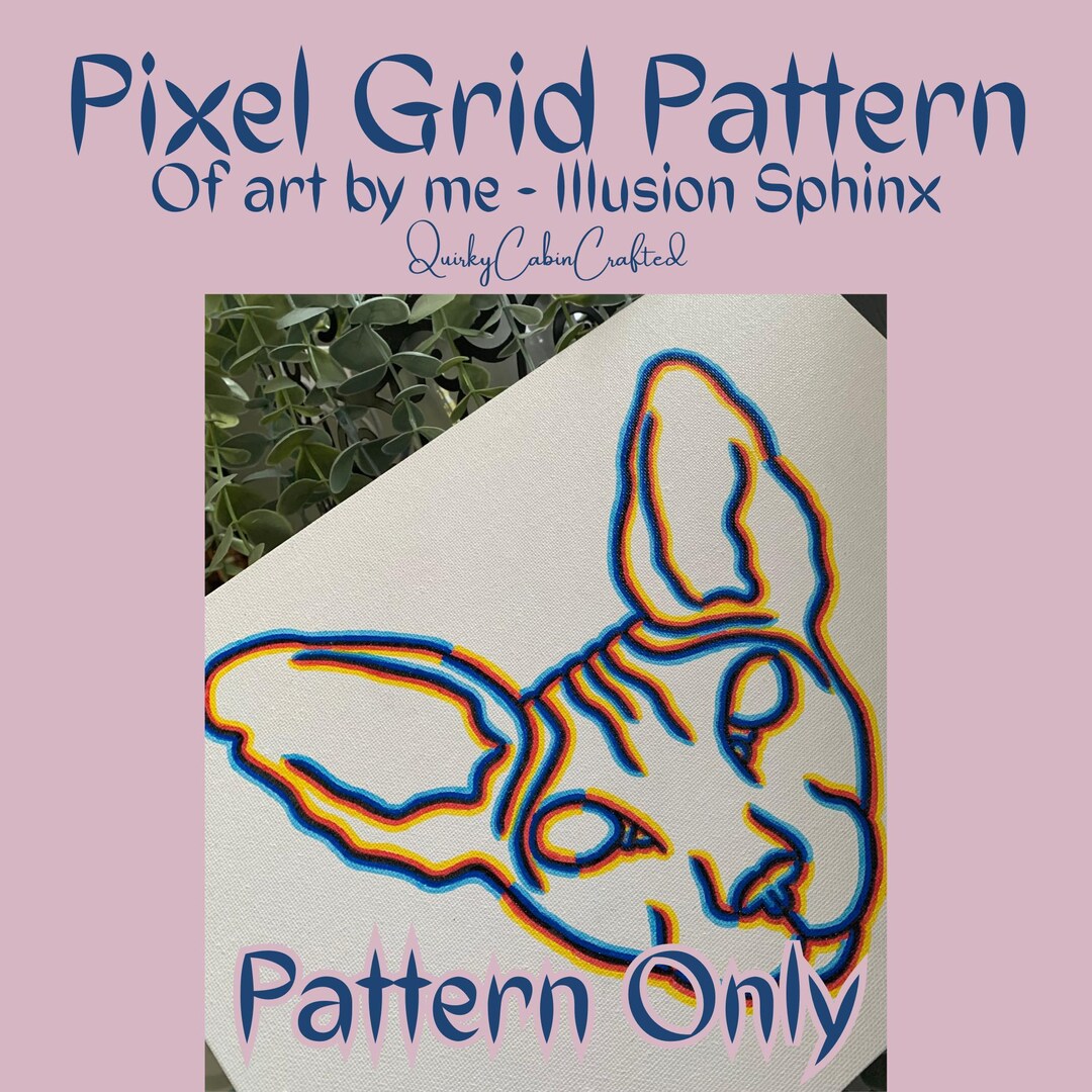 Pixel Grid Pattern of Art by Me - Illusion Sphinx - Etsy