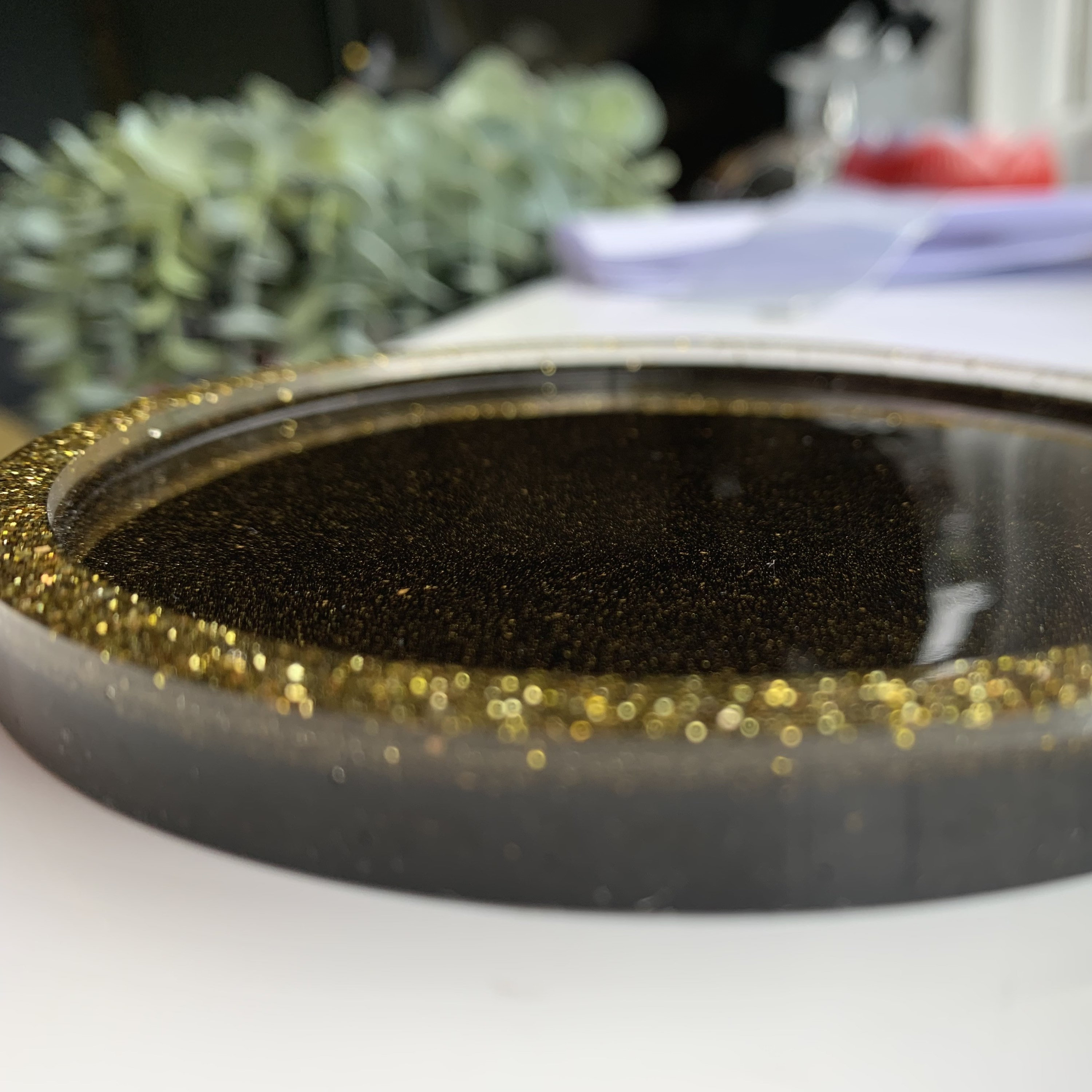 Set of 2 Black and Gold Coasters - Etsy