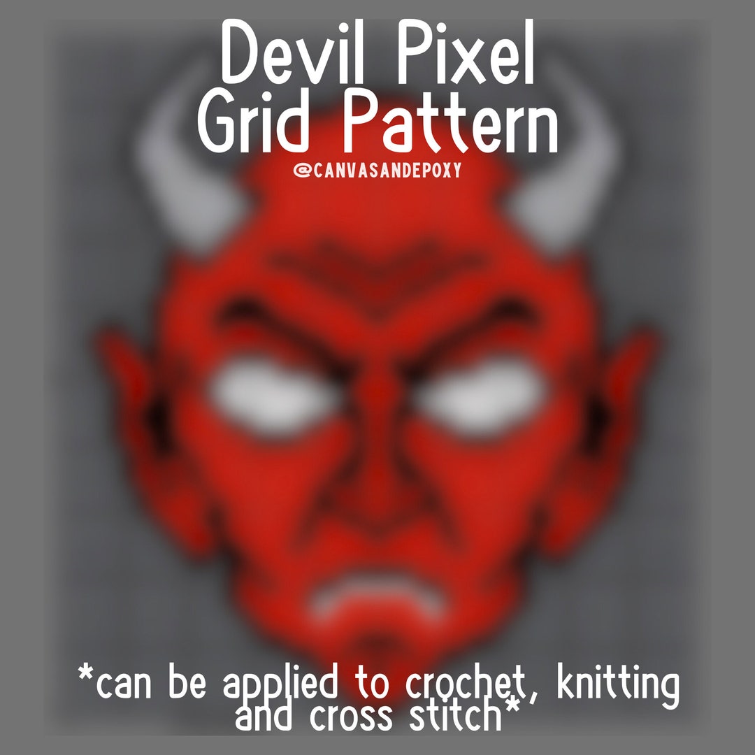 Devil Pixel Grid Pattern 50x50 - Etsy