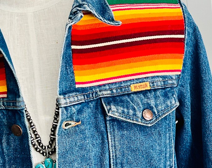 Vintage Rustler Southwestern Serape Wool Jean Jacket - Etsy