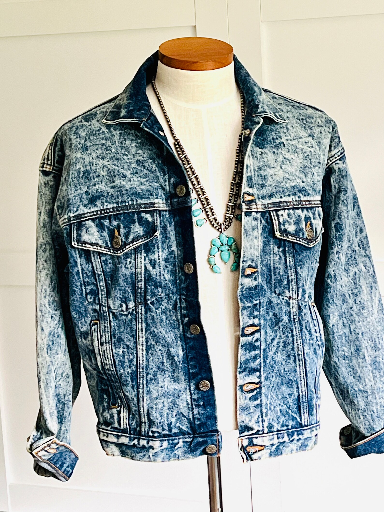 Vintage Acid Wash Southwestern Aztec Jean Jacket - Etsy