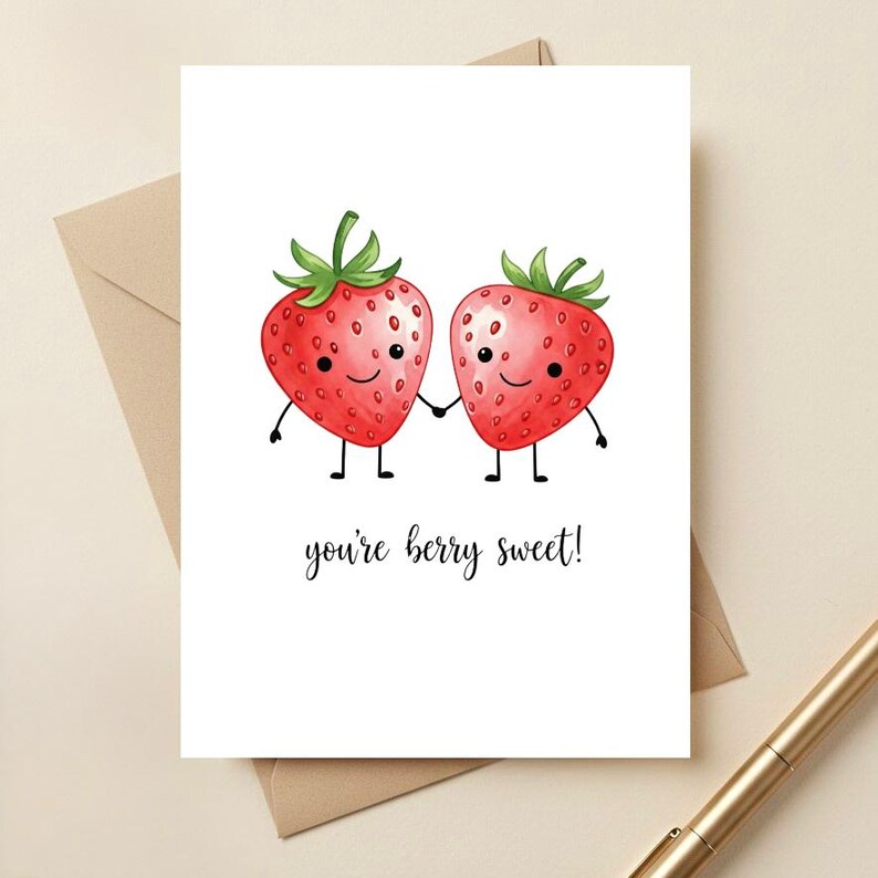 You're Berry Sweet Printable Greeting Card 5x7 | INSTANT DOWNLOAD ...